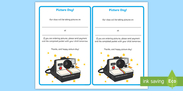 Picture Day Editable Notes (teacher made)