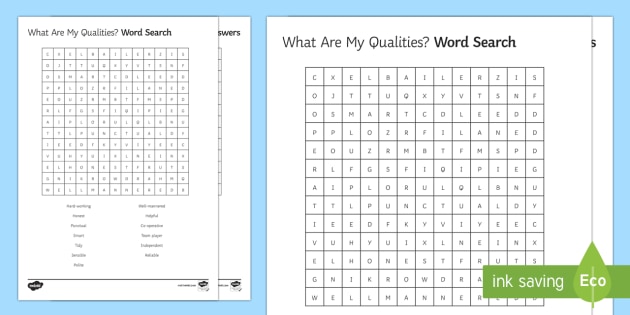 My Work-Related Qualities Word Search (teacher made)