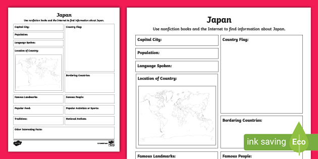 Japan Research Activity (teacher made)