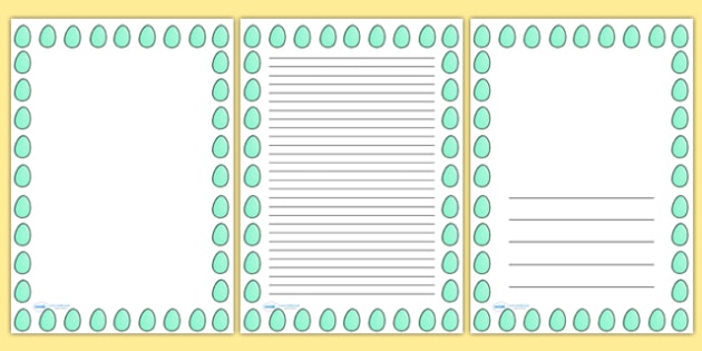 Spotty Easter Egg Portrait Page Borders- Portrait Page Borders