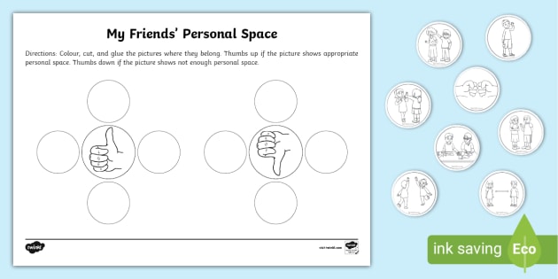 My Friends' Personal Space Cut and Paste Activity