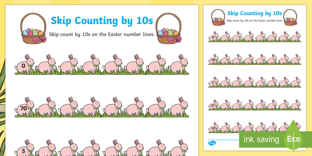 Easter Skip Counting By 10s Worksheet teacher Made 