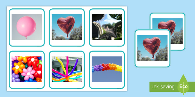 Shape Balloons Matching Cards Game