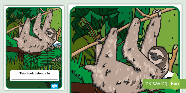 FREE! - Sloth Themed Book Cover (teacher made)