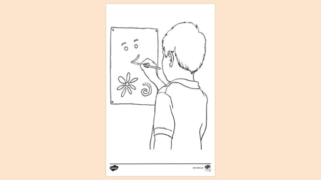 FREE! - Painting Colouring Sheet - Twinkl Resources