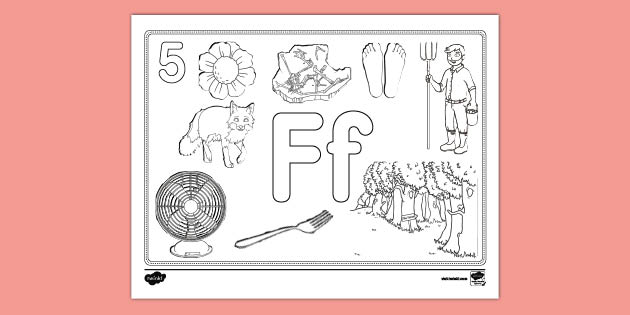 coloring page letter f