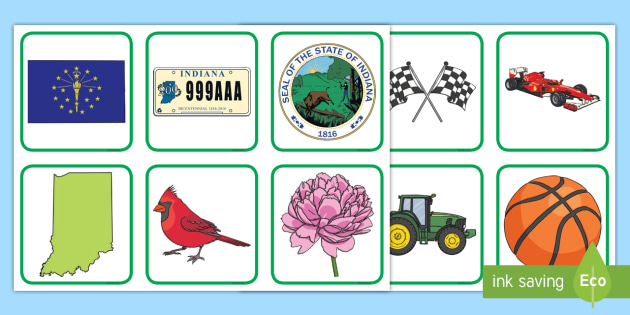 Indiana State Symbols Pairs Matching Game
