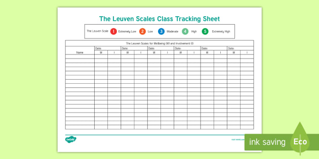 The Leuven Scales Class Tracking Form - EYFS, Early years, Foundation