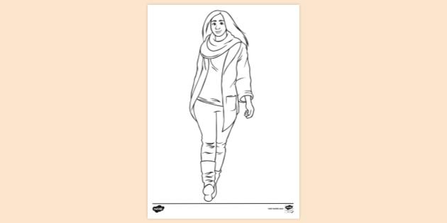 FREE! - Girl Walking Colouring Sheet | Colouring Sheets