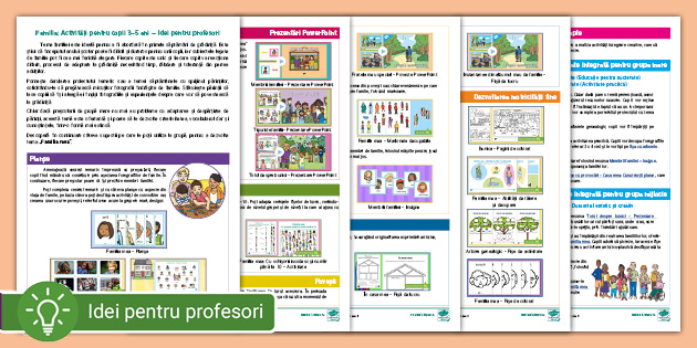 FREE! - GRATUIT Familia: Activități copii 3-5 ani – Idei pentru profesori