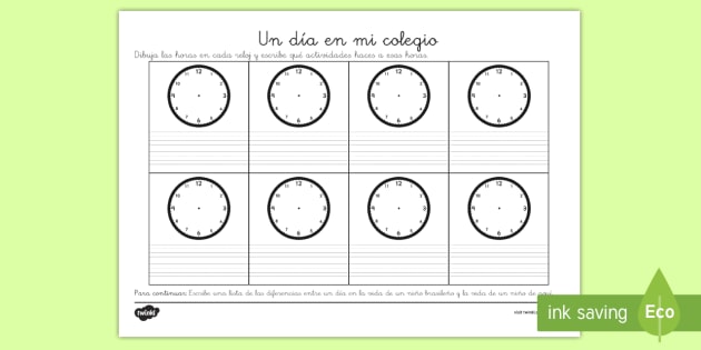 Ficha de actividad: Un día en mi colegio