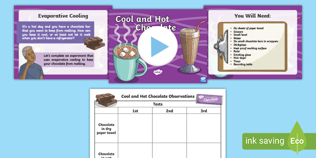 Cool and Hot Chocolate Science Activity (teacher made)