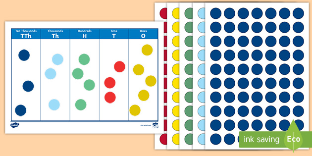 5-digit Whole Number Maths Notation Board Activity