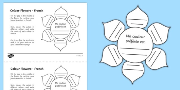 MFL French Colour Flowers Worksheet / Worksheet, worksheet