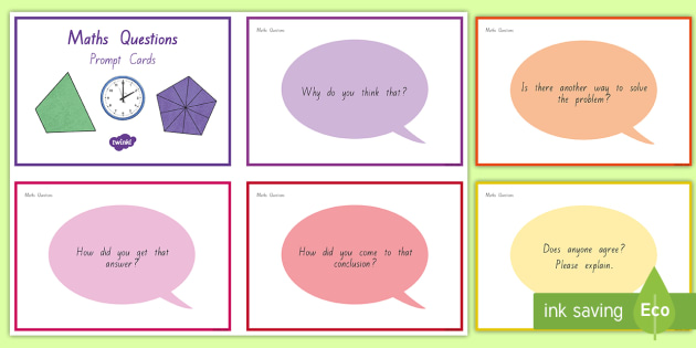 Maths Discussion Prompt Question Cards (teacher made)