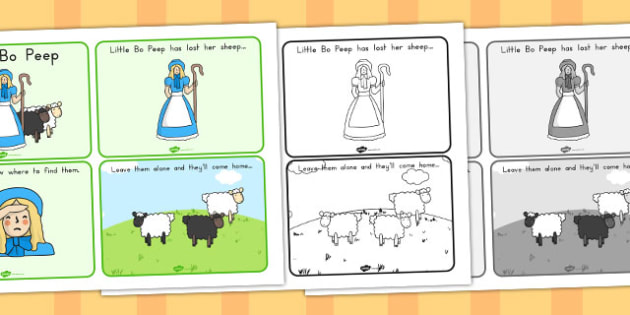 Little Bo Peep Story Sequencing 4 per A4 (teacher made)