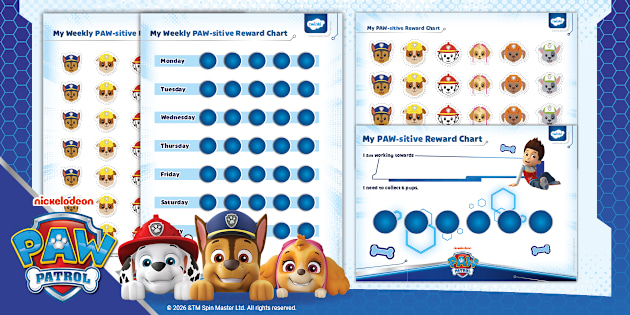 Printable Reward Chart Paw Patrol