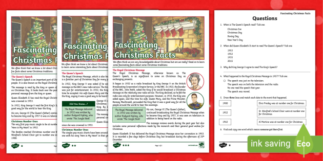 LKS2 Fascinating Christmas Facts Differentiated Reading Comprehension ...