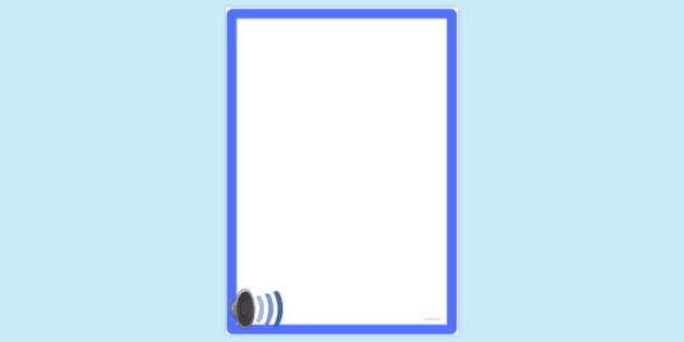 FREE! - Sound Icon Page Border | Page Borders | Twinkl