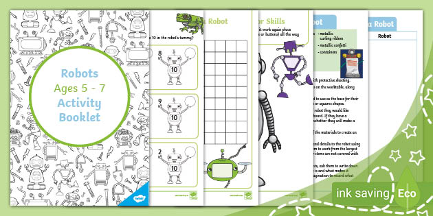 Robots Activity Booklet (Ages 5 - 7) (teacher made)