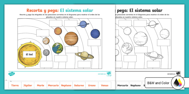 Fichas De Planetas Y Sistema Solar