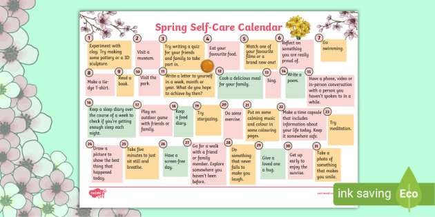 Spring Self-Care Calendar | KS2 Resources | Twinkl Life
