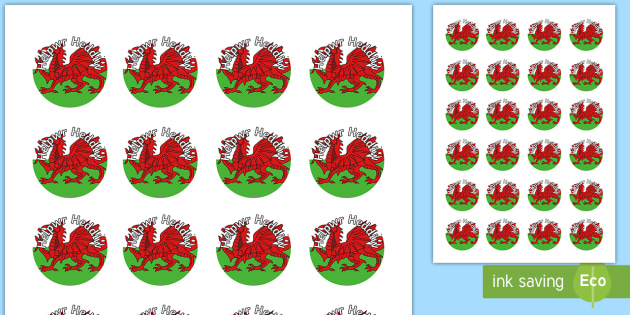 Helpwr Heddiw Welsh Dragon Badges (teacher made)