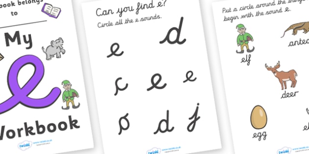 My 'e' Workbook (cursive) (teacher made)