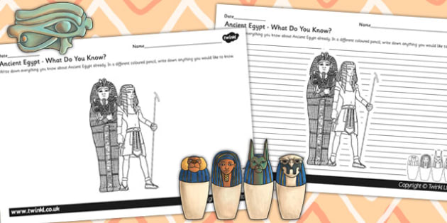 Ancient Egypt Mind Map Worksheets