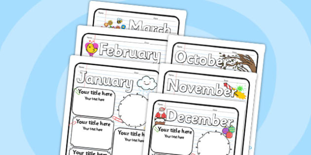 Monthly Writing Frames (creat de profesori)