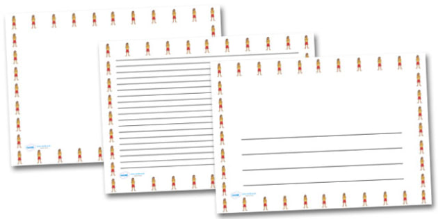 Female Lifeguard Landscape Page Borders- Landscape Page Borders