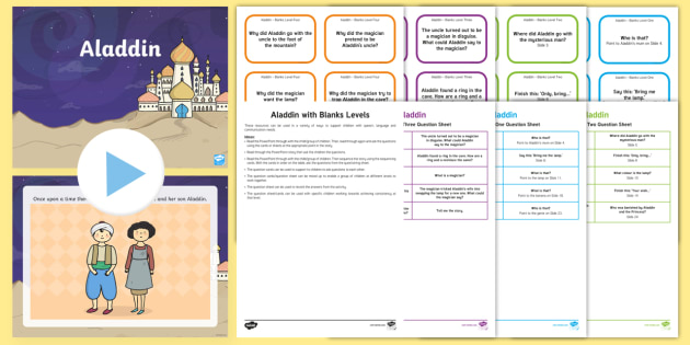 Aladdin with Blanks Level Question Cards