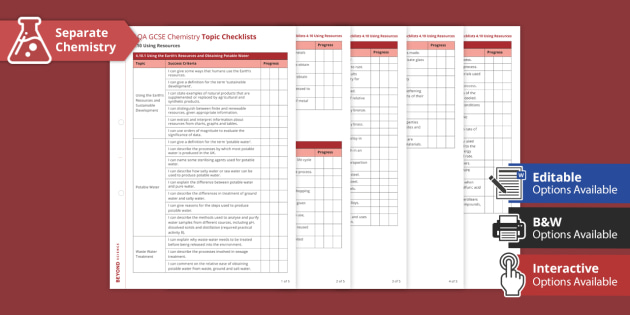 GCSE Chemistry Checklists | twinkl.co.uk