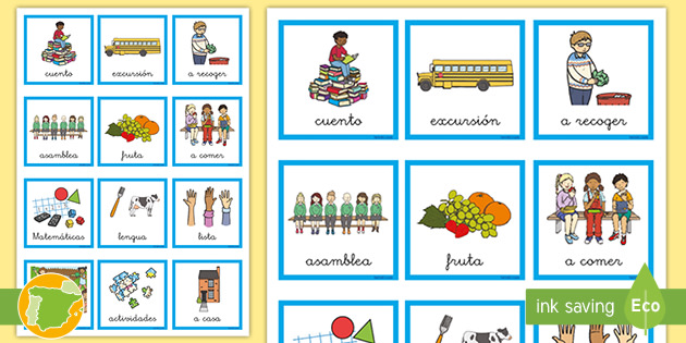 Póster: Horario visual de clase (teacher made)