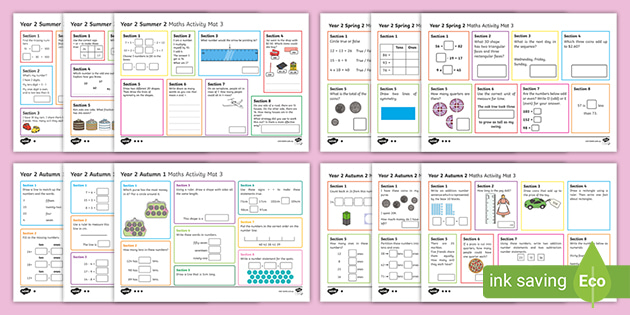 Year 2 Australian Maths Mats Activity Pack (teacher made)