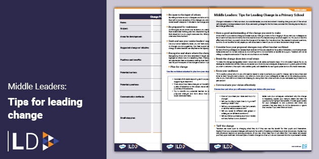 Middle Leaders: Tips for Leading Change in Primary Schools