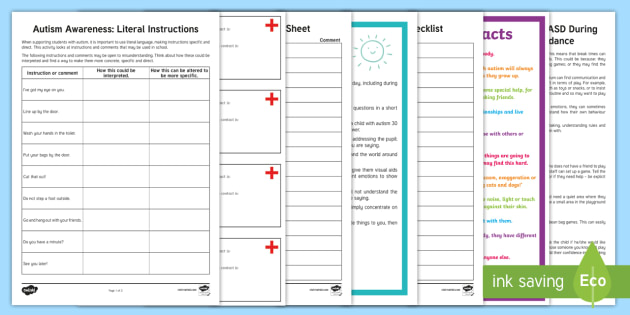 Supporting ASD in KS3 and KS4 Resource Pack (teacher made)
