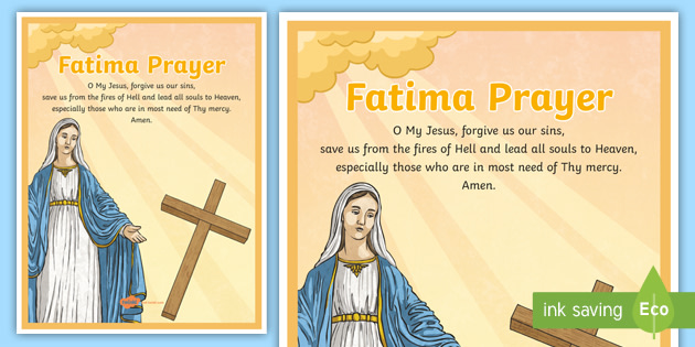 Fatima Prayer Poster | Christian Teaching Resource | Twinkl