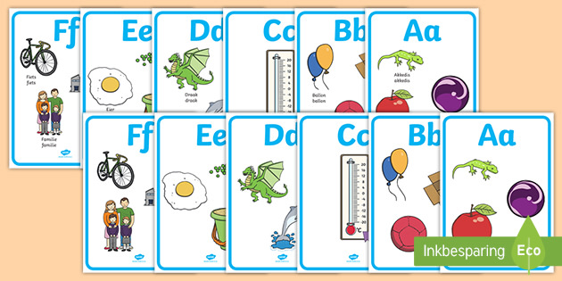 Groot Alfabet Vertoon Plakkate