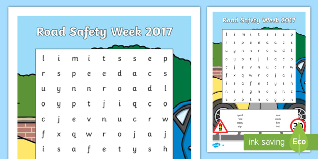 RCfE (First) Road Safety Week 2017 Speedy Search Differentiated Word Search
