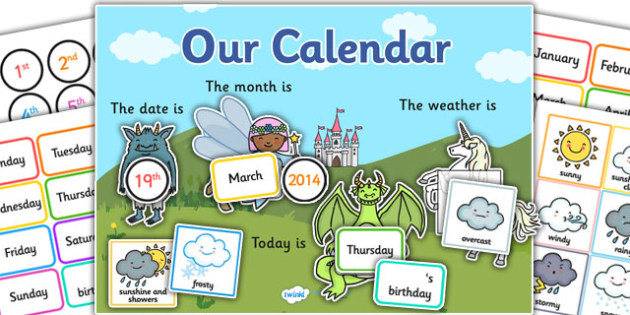 Fantasy Themed Display Calendar (teacher made)