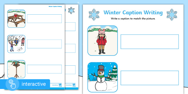 Interactive PDF: Winter Caption Writing Activity