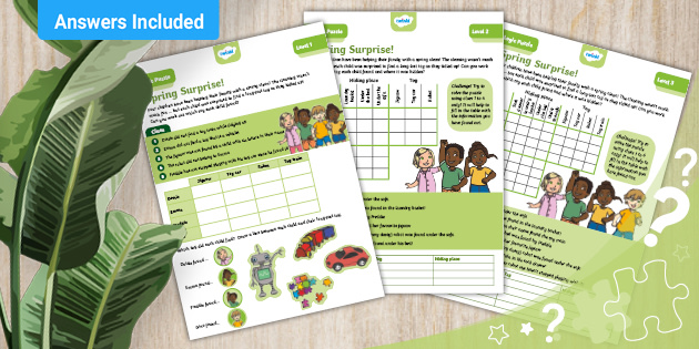 Spring Surprise Logic Puzzle - Twinkl - Kids Puzzles