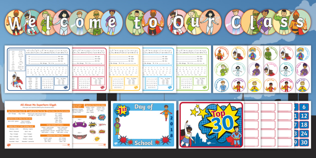 Back to School Superhero-Themed Resource Pack (teacher made)