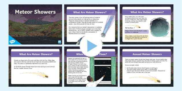 Meteor Showers Information PPT (teacher made)