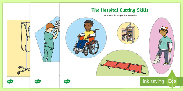 The Hospital Aistear Cutting Skills Worksheet (teacher made)