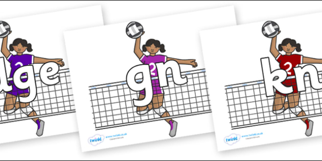FREE! - Silent Letters on Volleyball Players (teacher made)