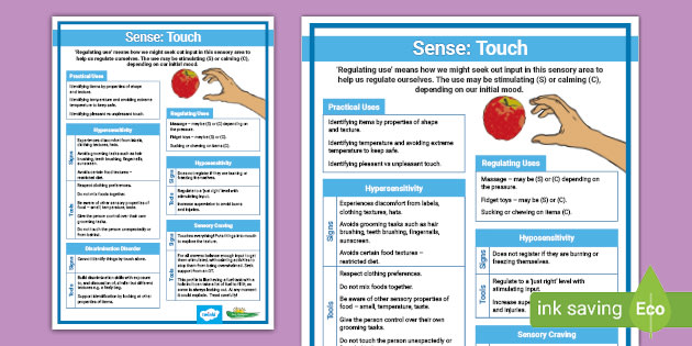 FREE! - Regulating Sense of Touch Display Poster