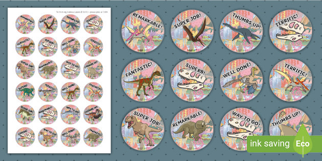 Dinosaur Themed | Printable Reward Stickers (teacher made)