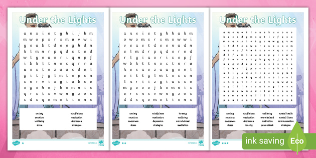 KS2 Mental Health Anxiety Story Differentiated Word Search